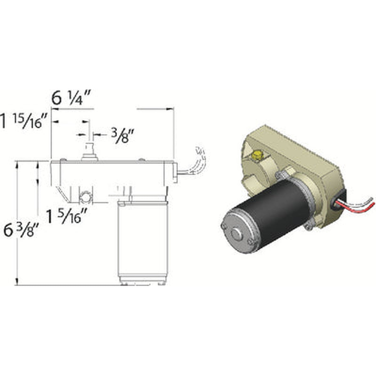 18:1 Venture RV Actuator Motor for Slideout - 014-132682 — Kunes RVPandA